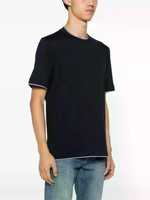 Brunello Cucinelli Layered-effect Cotton T-shirt - Blue