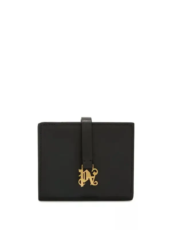 Palm Angels Monogram-appliqué Leather Wallet - Black