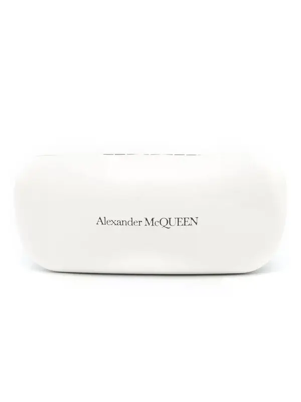 Alexander McQueen Spike Studded Rectangular Sunglasses - Brown