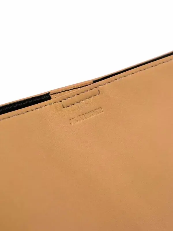 JIL SANDER Tangle Embossed-logo Leather Bag - Neutrals