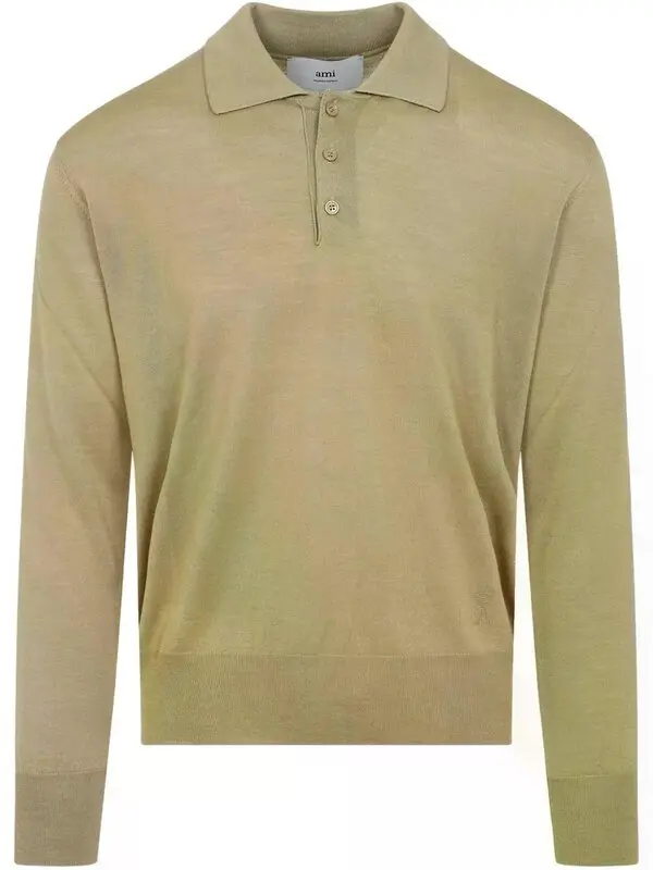 AMI Paris Fine-knit Polo Shirt