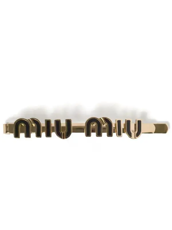 Miu Miu Logo Barrette - Black