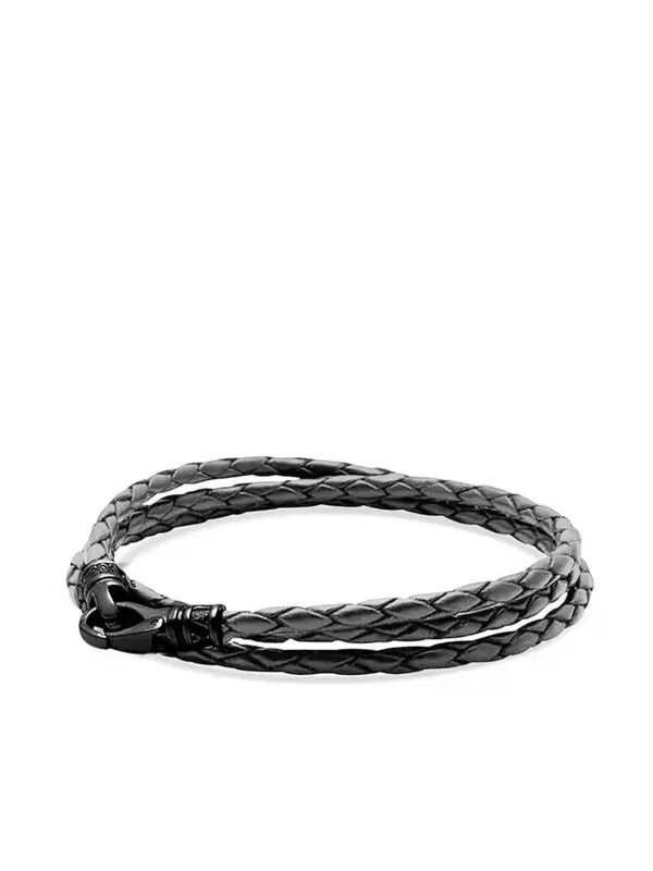 NIALAYA JEWELRY Leather Wraparound Bracelet - Grey