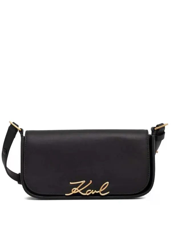 Karl Lagerfeld K/signature Leather Shoulder Bag
