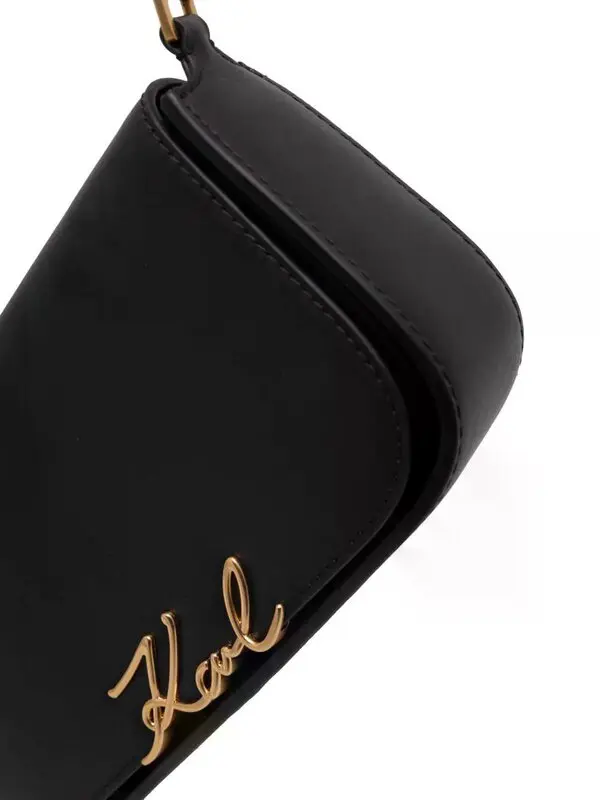 Karl Lagerfeld K/signature Leather Shoulder Bag