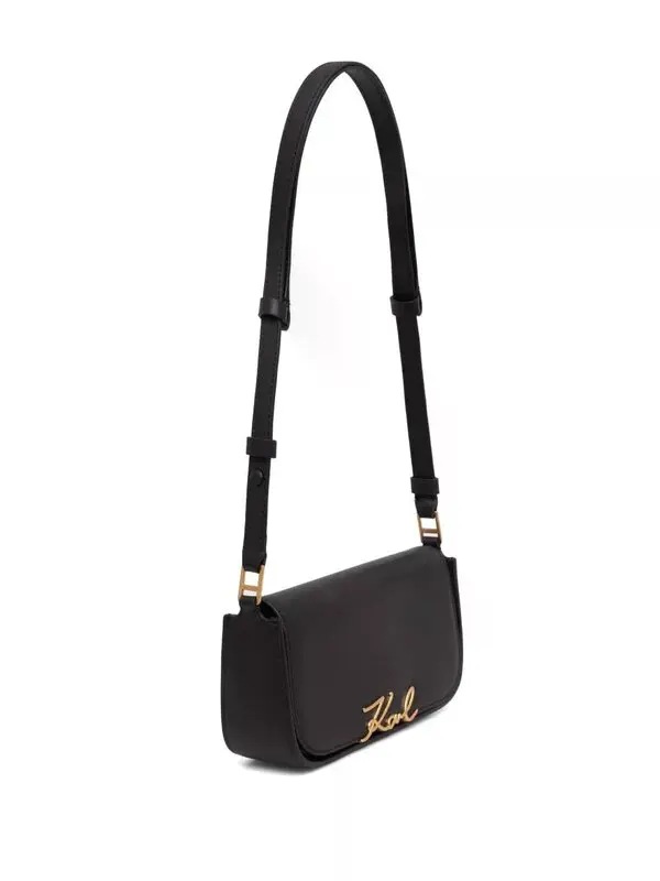 Karl Lagerfeld K/signature Leather Shoulder Bag