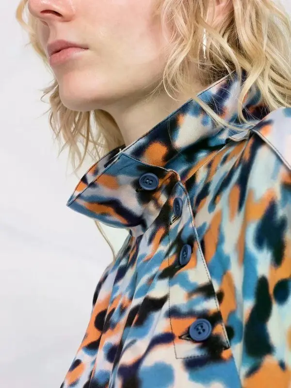 Kenzo Abstract Print Drawstring Midi Dress