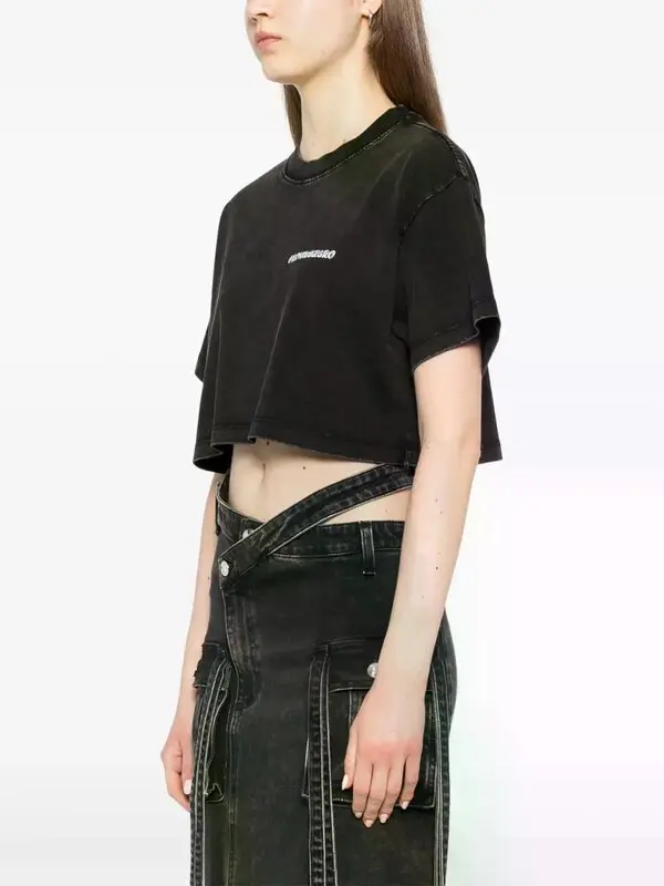 GROUND ZERO Logo-print Cropped T-shirt