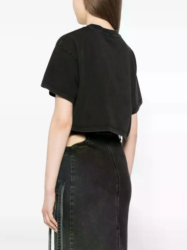 GROUND ZERO Logo-print Cropped T-shirt