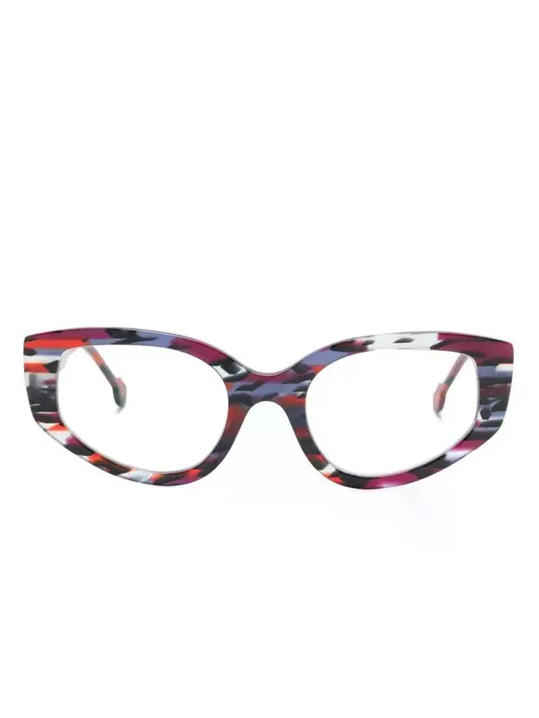 L.A. EYEWORKS Rooster Cat-eye Frame Glasses - Red