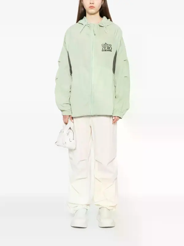 GROUND ZERO Logo-print Lightweight Jacket - Green