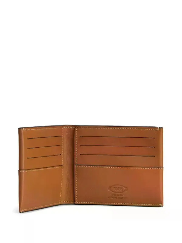 TOD'S Bi-fold Leather Wallet - Brown