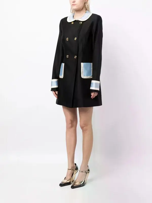 MACGRAW Broadcast Color-block Double-breasted Coat