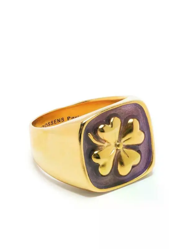 GOOSSENS Talisman Clover Signet Ring - Gold