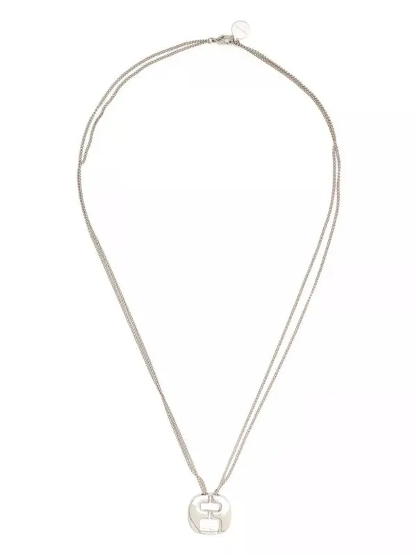 FERRAGAMO Logo-engraved Pendant Necklace - Silver