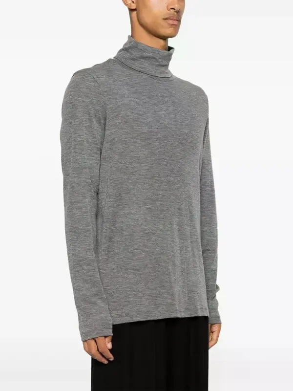 RÓHE Wool Roll Neck Sweater - Grey