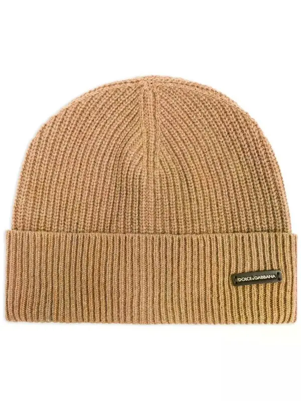 Dolce & Gabbana Logo-patch Ribbed Beanie