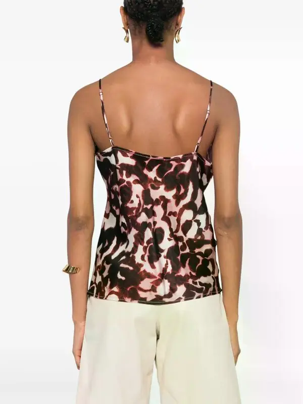 FORTE_FORTE Graphic Print V-neck Sleeveless Top