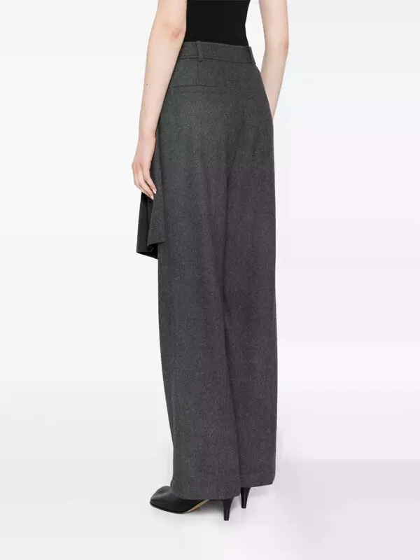 Goen.j Asymmetric Pleated Straight Pants - Grey