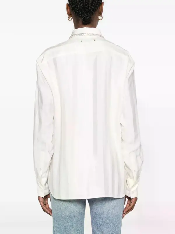 GOLDEN GOOSE Striped Shirt With Crystal Embellishments