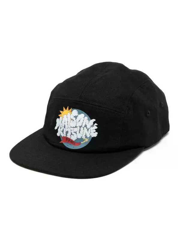 Maison Kitsuné Cloudbuster Cotton Baseball Cap - Black