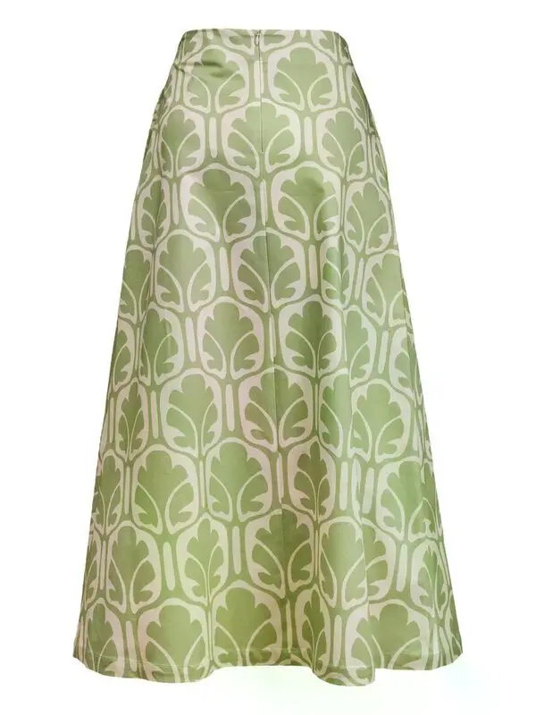 La DoubleJ Printed A-line Midi Skirt