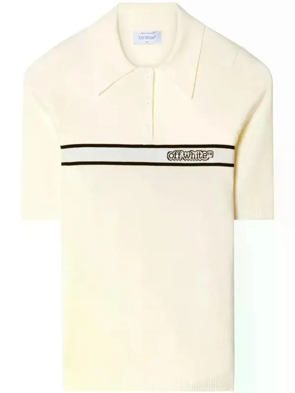 Off-White Short-sleeved Polo Shirt - Neutrals