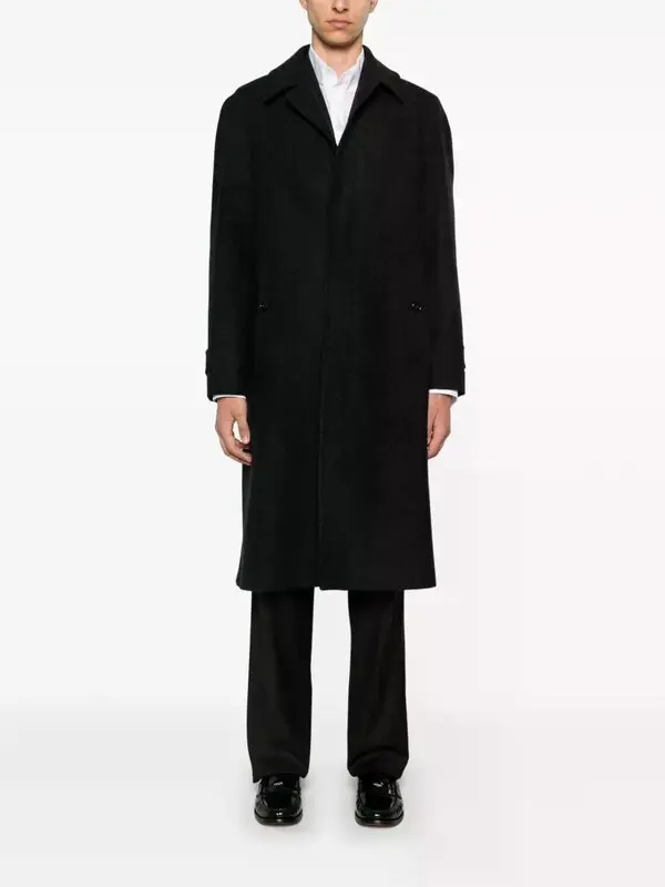 LARDINI Striped Virgin Wool-cashmere Coat