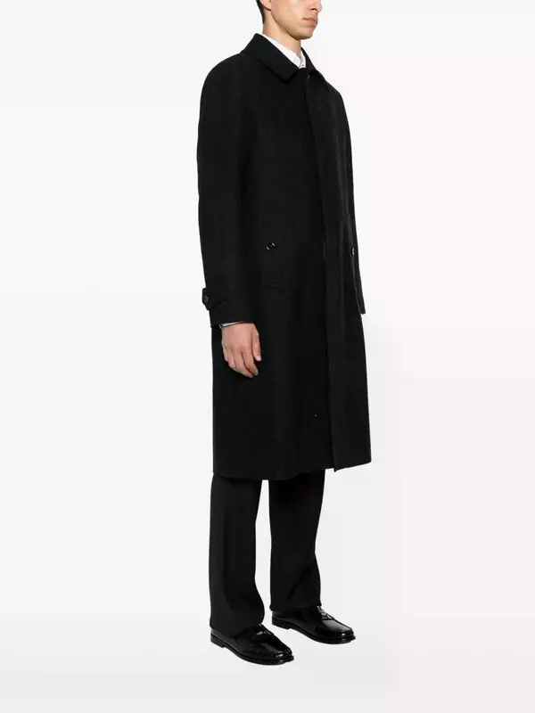LARDINI Striped Virgin Wool-cashmere Coat