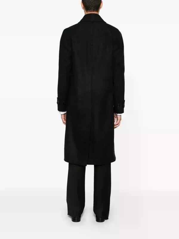 LARDINI Striped Virgin Wool-cashmere Coat