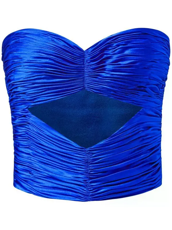 Alejandra Alonso Rojas Cut-out Bustier Top - Blue