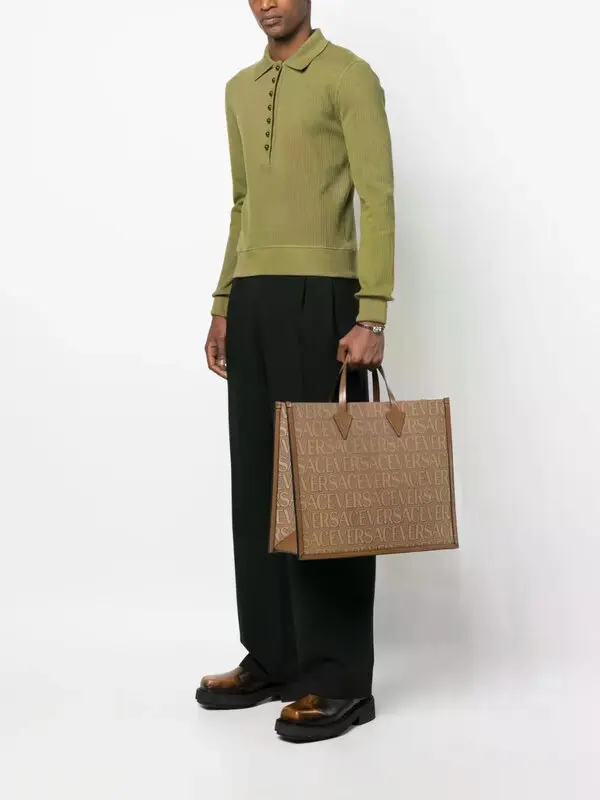 Versace Allover Logo Tote Bag