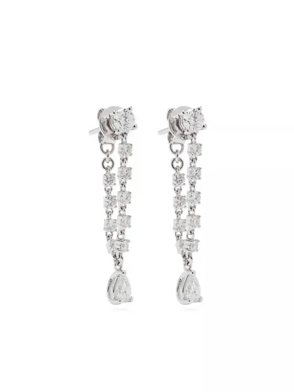 ANITA KO 18kt White Gold Olivia Diamond Drop Earrings - Silver