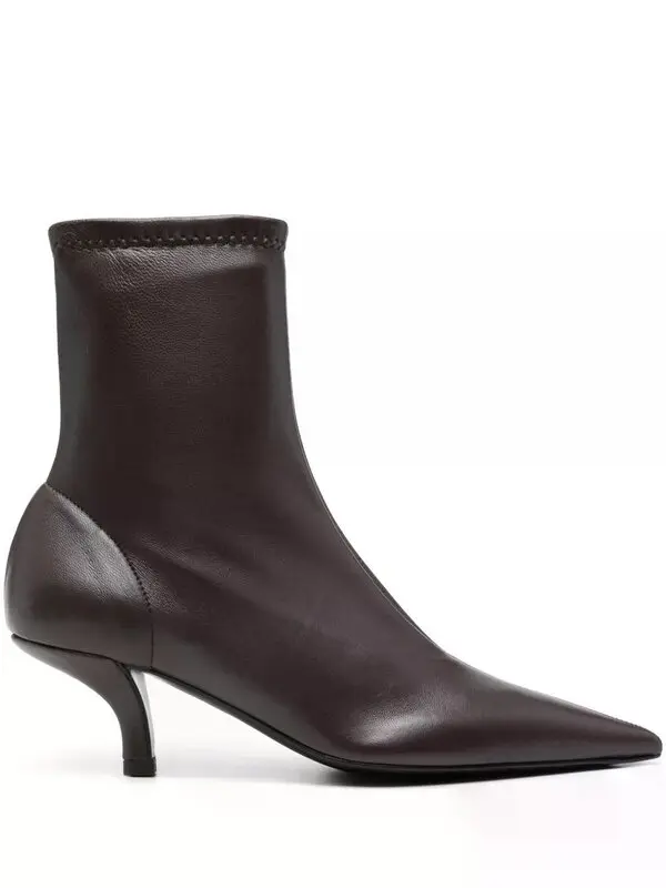 TOTEME 55mm Heeled Sock Boots - Brown