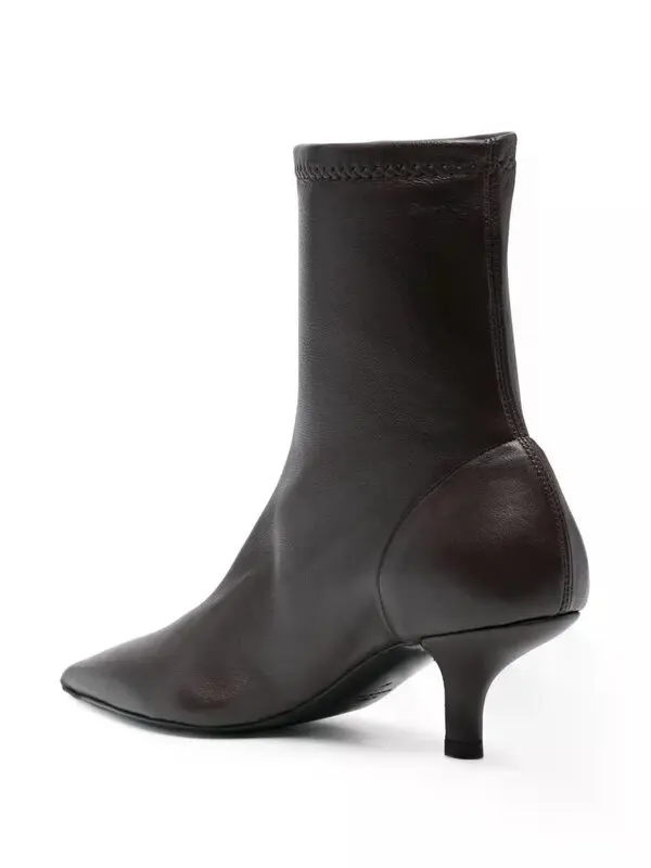 TOTEME 55mm Heeled Sock Boots - Brown