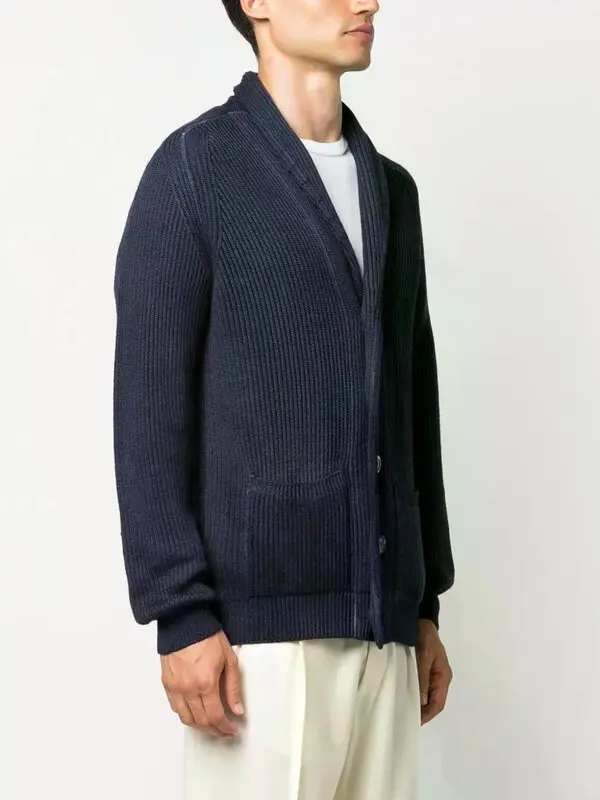 Fedeli Shawl-collar Ribbed Merino Wool Cardigan
