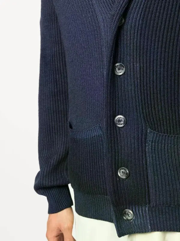 Fedeli Shawl-collar Ribbed Merino Wool Cardigan