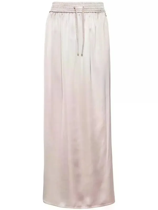 Herno Drawstring-waist Satin Midi Skirt