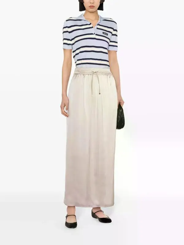 Herno Drawstring-waist Satin Midi Skirt