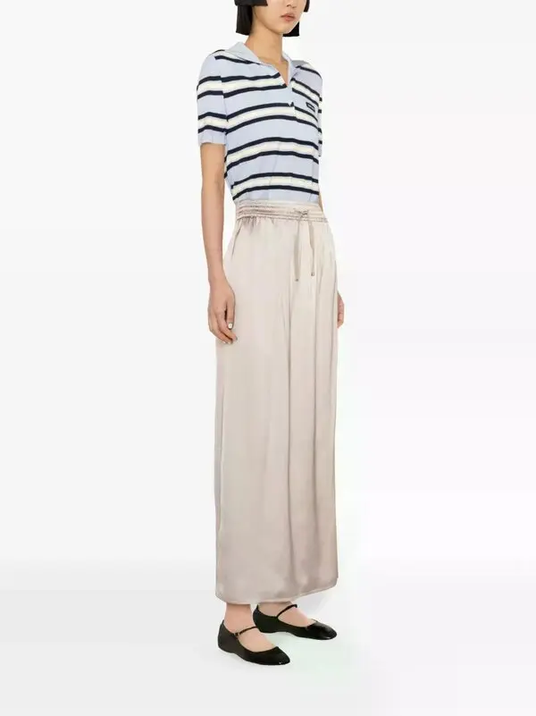 Herno Drawstring-waist Satin Midi Skirt