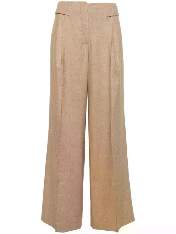 Remain Birger Christensen Wide-leg Textured Trousers - Neutrals