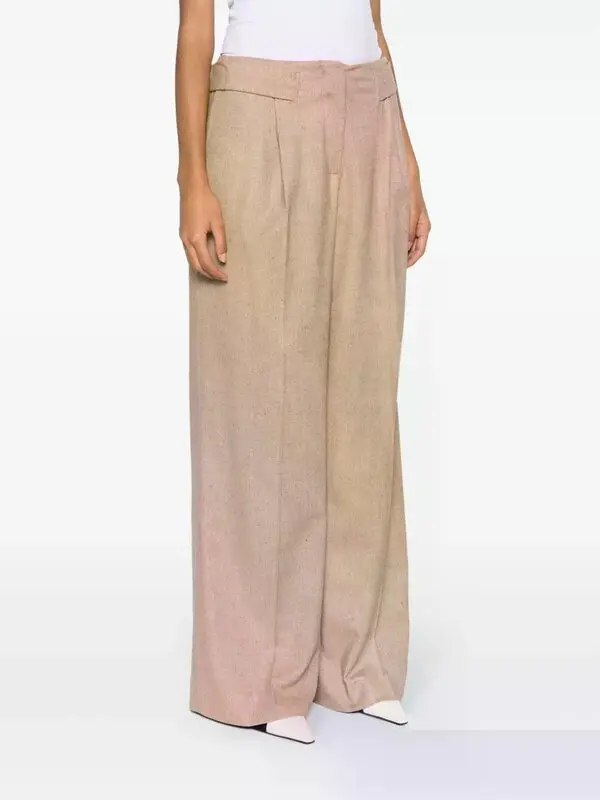 Remain Birger Christensen Wide-leg Textured Trousers - Neutrals