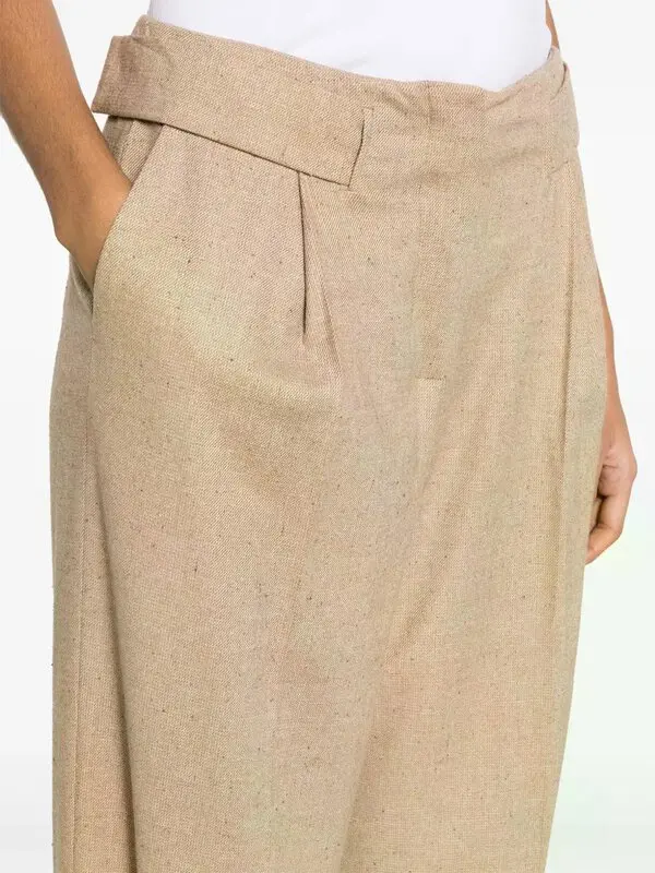 Remain Birger Christensen Wide-leg Textured Trousers - Neutrals