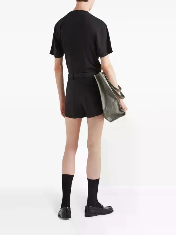 Prada Logo-patch Cotton T-shirt - Black