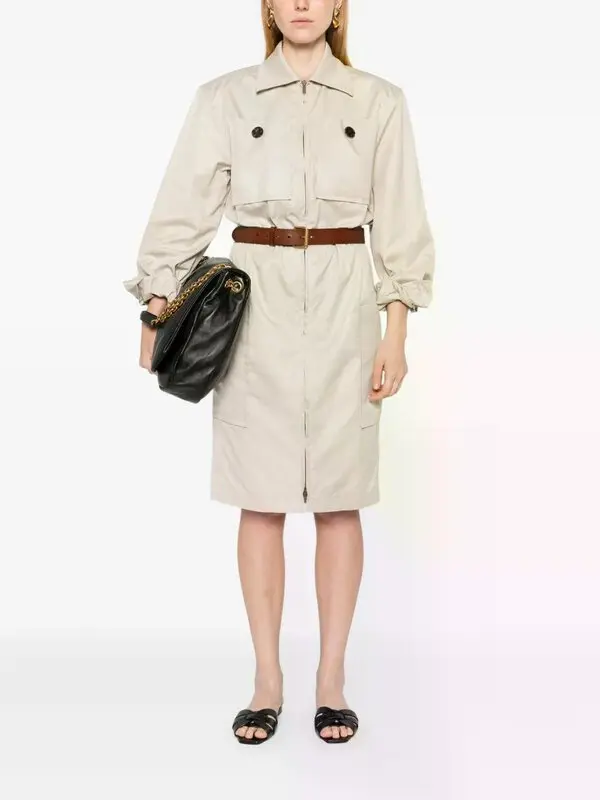 Saint Laurent Saharienne Belted Cotton Dress