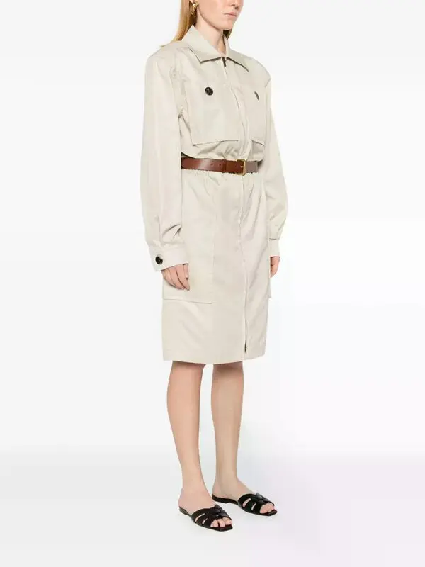 Saint Laurent Saharienne Belted Cotton Dress
