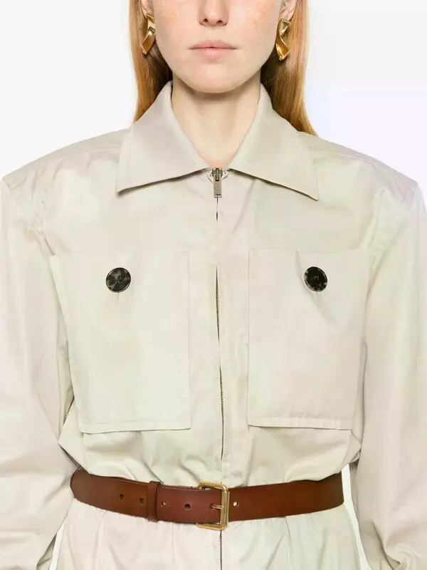 Saint Laurent Saharienne Belted Cotton Dress