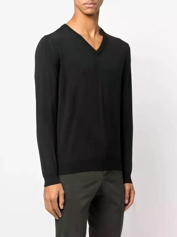 ZANONE V-neck Knitted Jumper - Black
