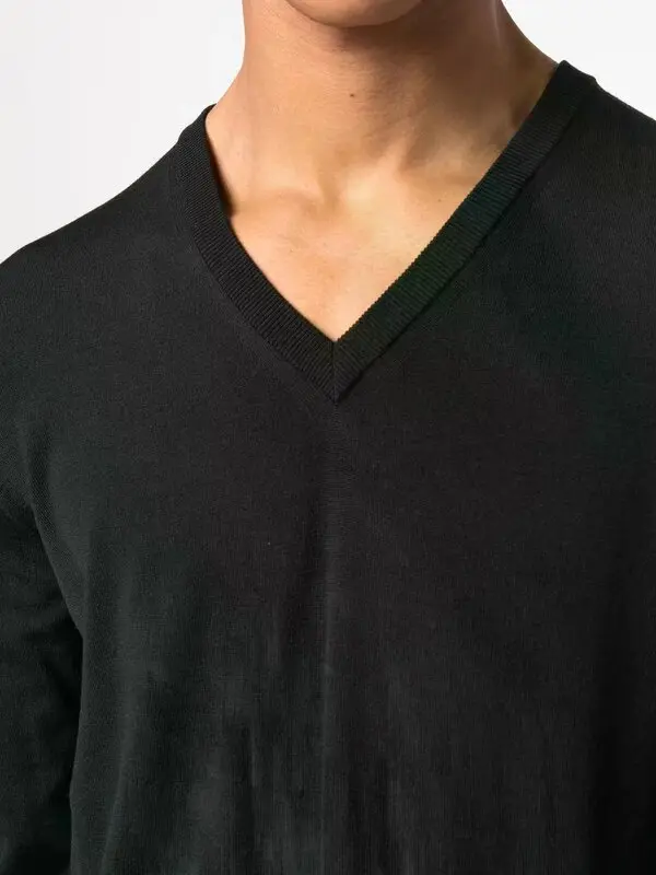 ZANONE V-neck Knitted Jumper - Black