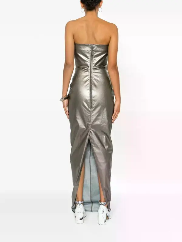 Rick Owens Coated Strapless Bustier Gown - Grey